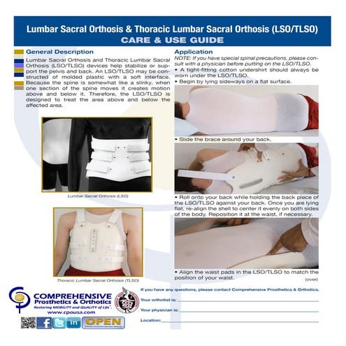Lumbar Scaral Orthosis & Thoracic Lumbar Sacral Orthosis (LSO/TLSO ...