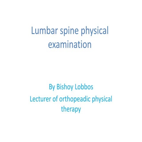 Clinical examination of spine | PPT