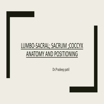 Lumbo sacral,coccyx sacrum anatomy and positioning | PPTX