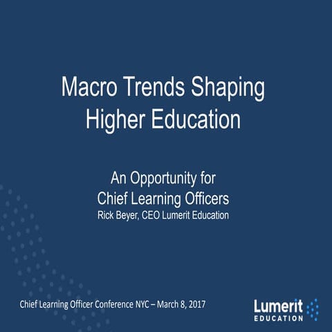 Macro Trends Shaping Higher Education | PPTX