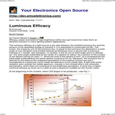 Luminous Efficacy | PDF