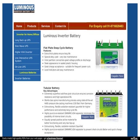 Luminous inverter battery | PDF
