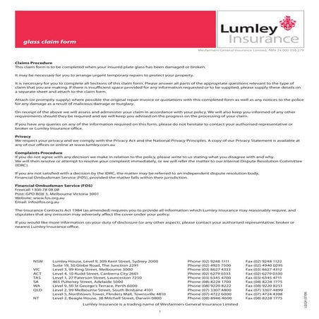 Lumley General Claim Form | PDF