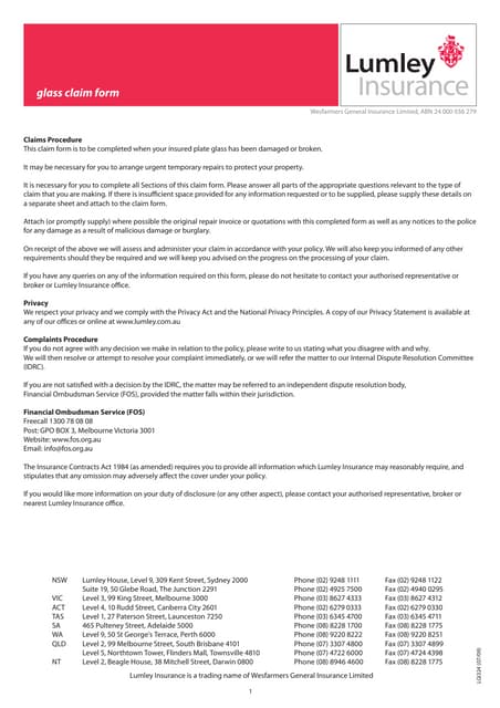 CGU Property Claim Form | PDF