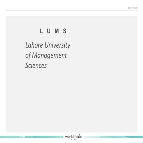 LUMS Strategy & Brand Communication | PPTX