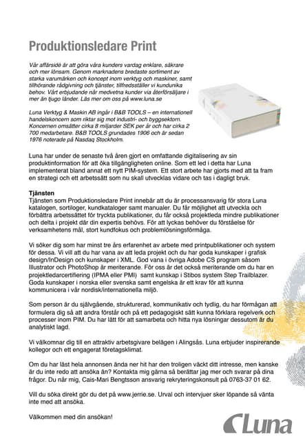 Rekryteringsannons | PDF