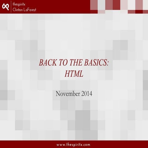 Back to the Basics - 2 - HTML & CSS | PPT