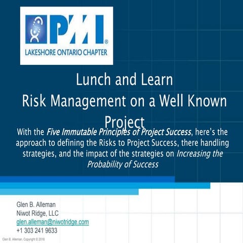 Lunch and Learn Risk Management | PPTX