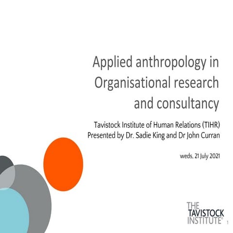 Applied Anthropology in Organisational Research & Consultancy | PDF