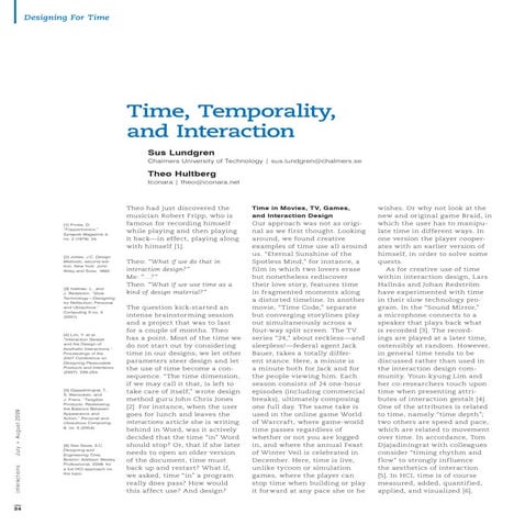 Time, Temporality and Interaction | PDF