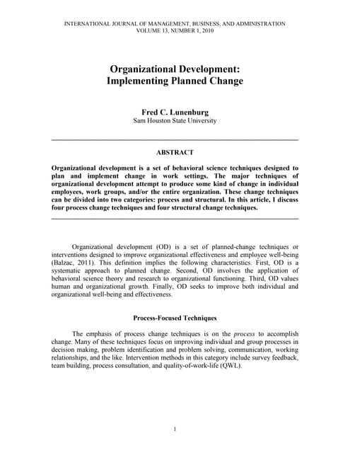 Organizational Diagnosis Questionnaire (ODQ) | PDF