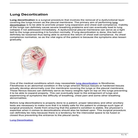 Lung Decortication | PDF