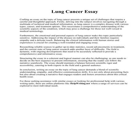 Lung Cancer Essay | PDF