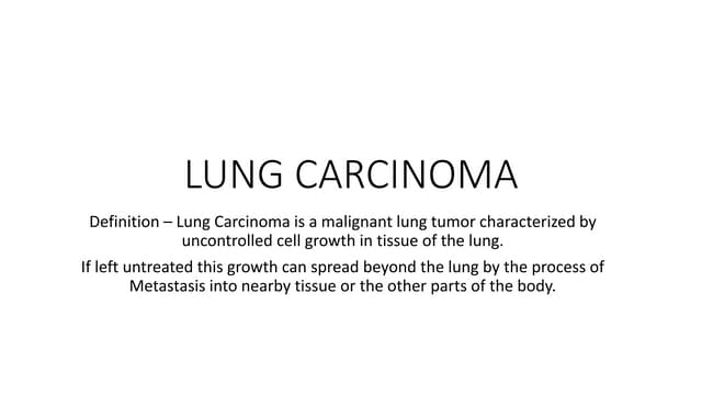 Lung cancer ppt | PPTX