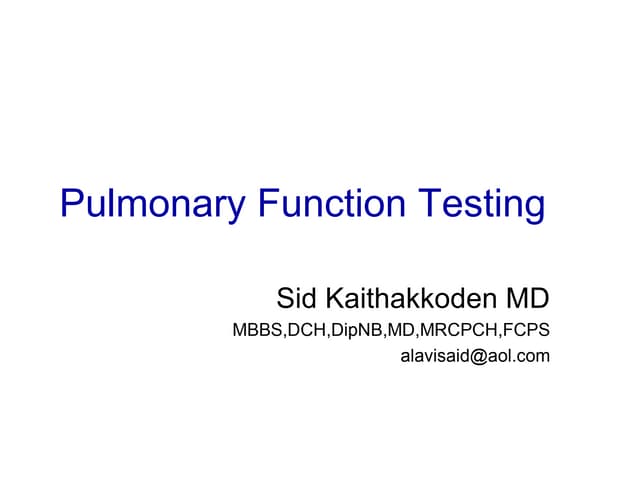 Pulmonary Function Test | PPTX
