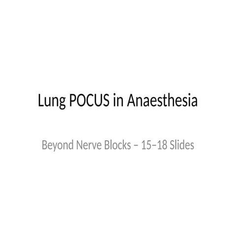 Basic Lung ultrasound pocus without image | PPTX