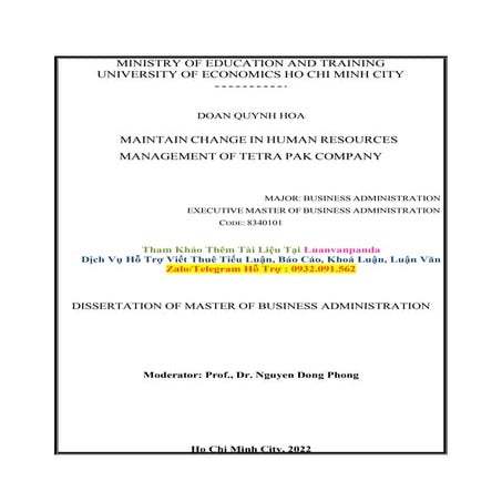 Luận Văn Maintain Change In Human Resources Management Of Tetra Pak ...