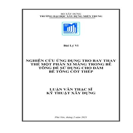 Luận văn Thạc sĩ Kỹ thuật xây dựng Nghiên cứu ứng dụng tro bay thay thế ...