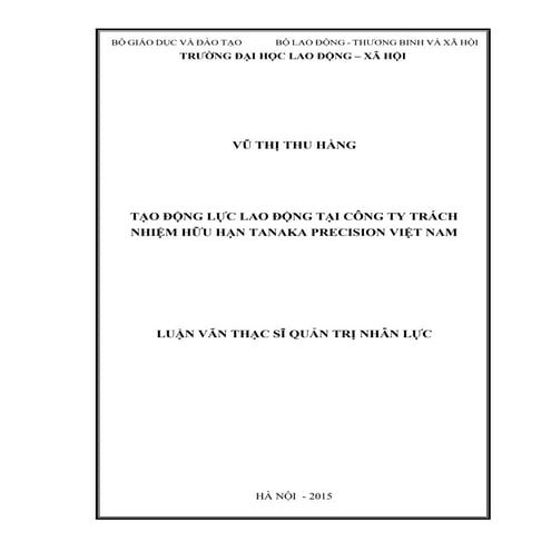 Luận văn 2024 Tạo động lực lao động tại Công ty Trách nhiệm Hữu hạn ...