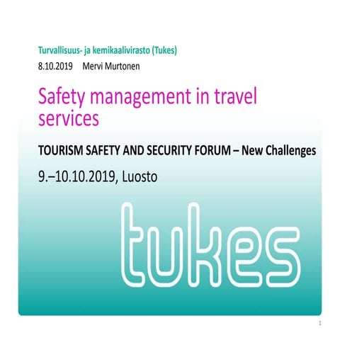 Safety management in travel services | PPT