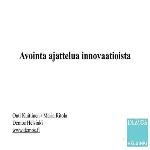 Luova Akateeminen Yrittäjyys Outi Kuittinen & Maria Ritola | PDF