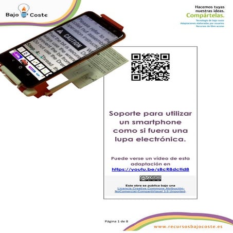 Soporte para utilizar un smartphone como si fuera una lupa electrónica | PDF | Smartphones ...