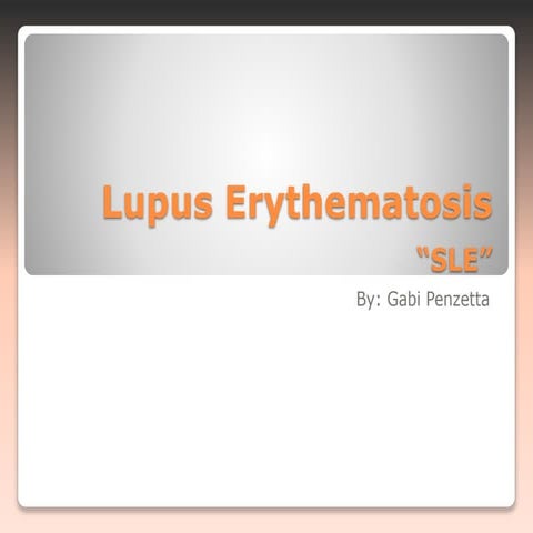 Lupus erythematosis | PPT