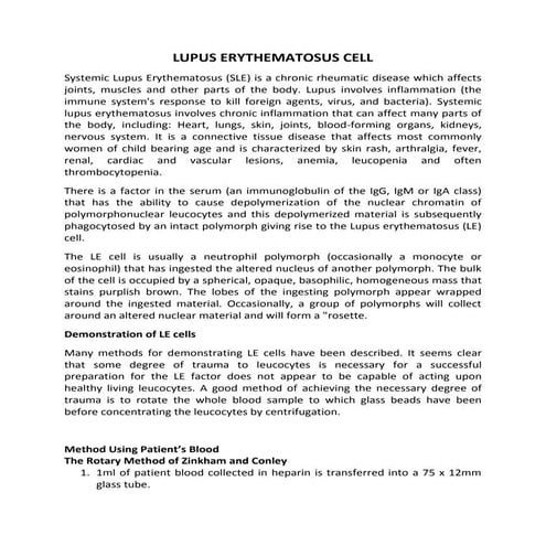 Lupus erythematosus cell | PDF