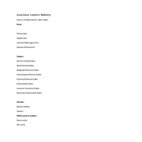 Luscious Layers Bakery | DOCX