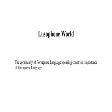 Lusophone world | PPTX
