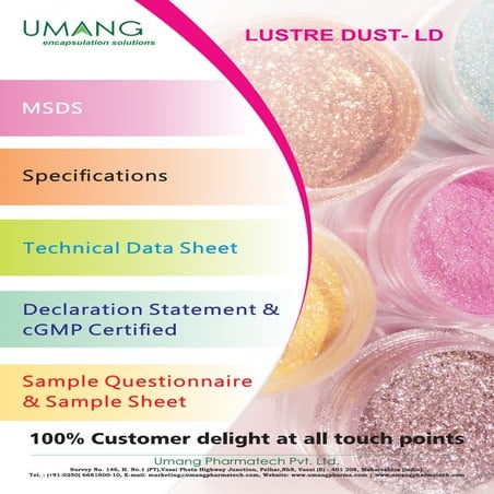 Lustre dust ld one common msds attched in pdf print version | PDF