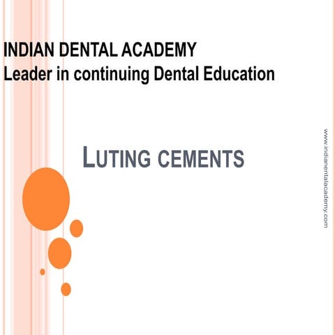 Luting cements/ dental crown & bridge courses | PPTX | Dental Health ...