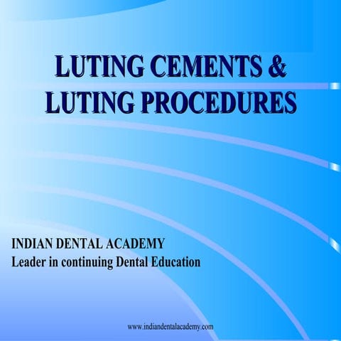 Luting cements/ dental courses/endodontic courses | PPT