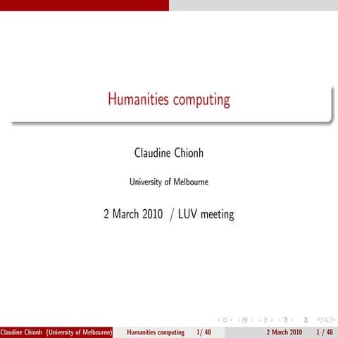 Humanities computing | PPT