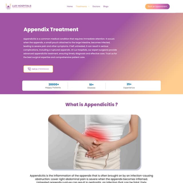 Best Appendix Treatment In Hyderabad | Lux | PDF