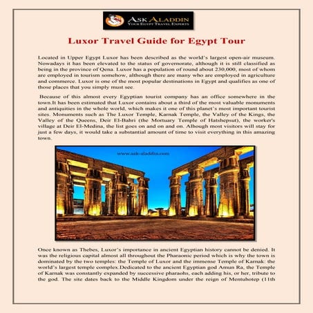 Luxor Travel Guide For Egypt Tour.pdf
