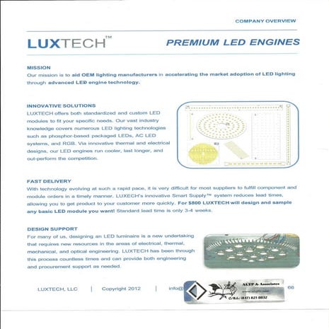 LUXTECH LED Light Engines Profile | PDF
