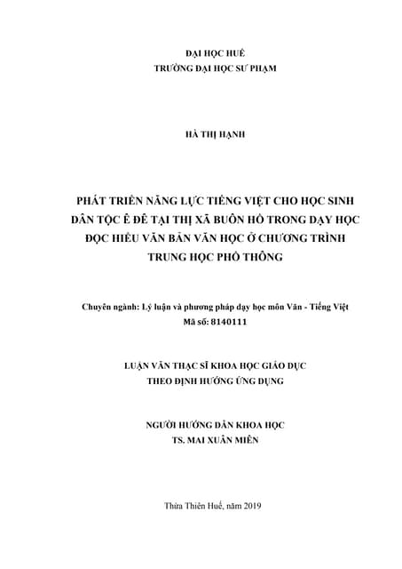 Một số phương pháp dạy học môn Tiếng Việt ở trường tiểu học theo định hướng phát triển năng lực ...
