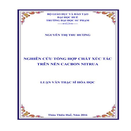 Luận văn: Nghiên cứu tổng hợp chất xúc tác trên nền cacbon nitrua | PDF