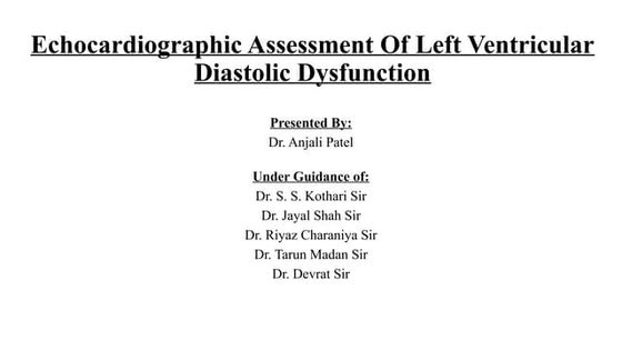 Left ventricular diastolic dysfunction in echocardiography | PPTX ...