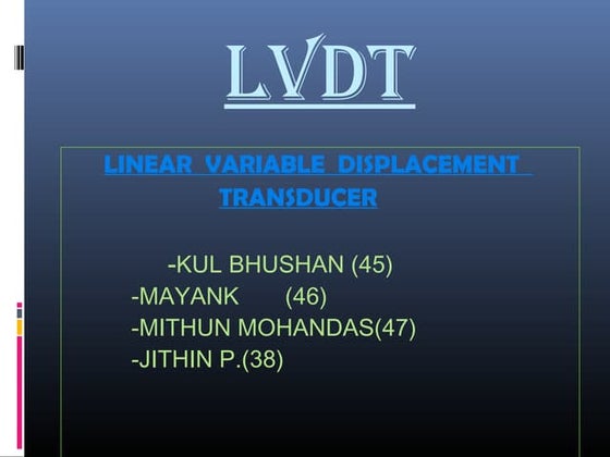 Msi an-lvdt | PDF