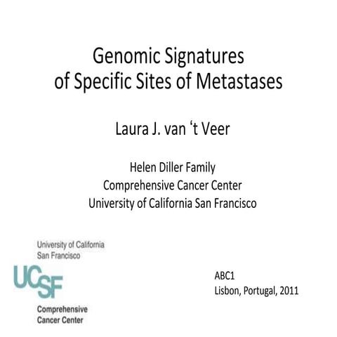 ABC1 - L. van't Veer - Genomic signatures of specific sites of ...