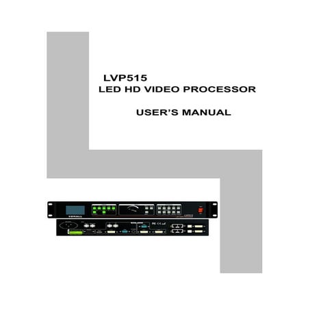 LED HD VIDEO PROCESSOR USER’S MANUAL | PDF
