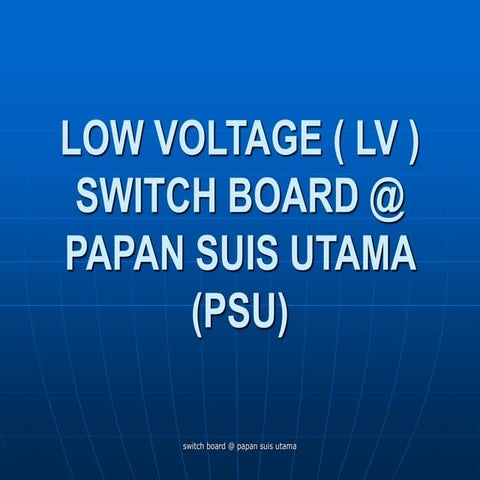 LV switch Board( LV ).ppt
