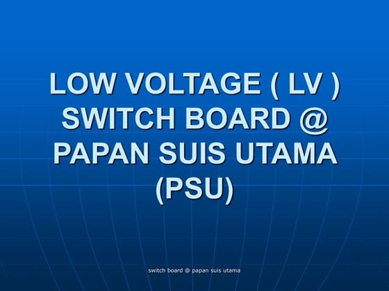 Papan suis utama | PDF