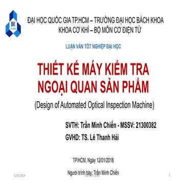 Design of Automated Optical Inspection Machine | PPT