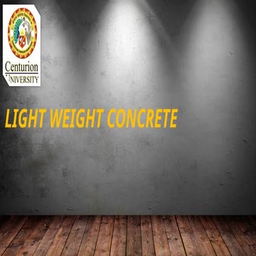 Light weight concrete | PPTX