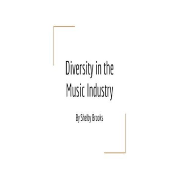 Diversity In the Music Industry | PPTX