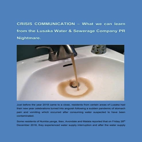 Crisis Communication - What can we learn from the Lusaka Water and ...