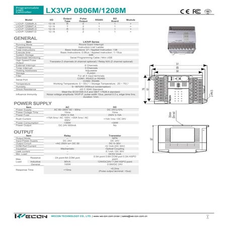 Wecon LX3VP PLC Flyer | PDF